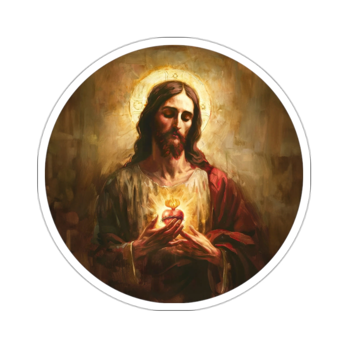 Sacred Heart of Jesus Sticker – CelestialSaintStudio