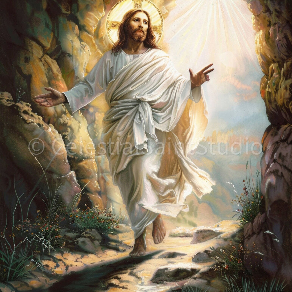 Resurrection of Jesus - Digital Bible Art – CelestialSaintStudio