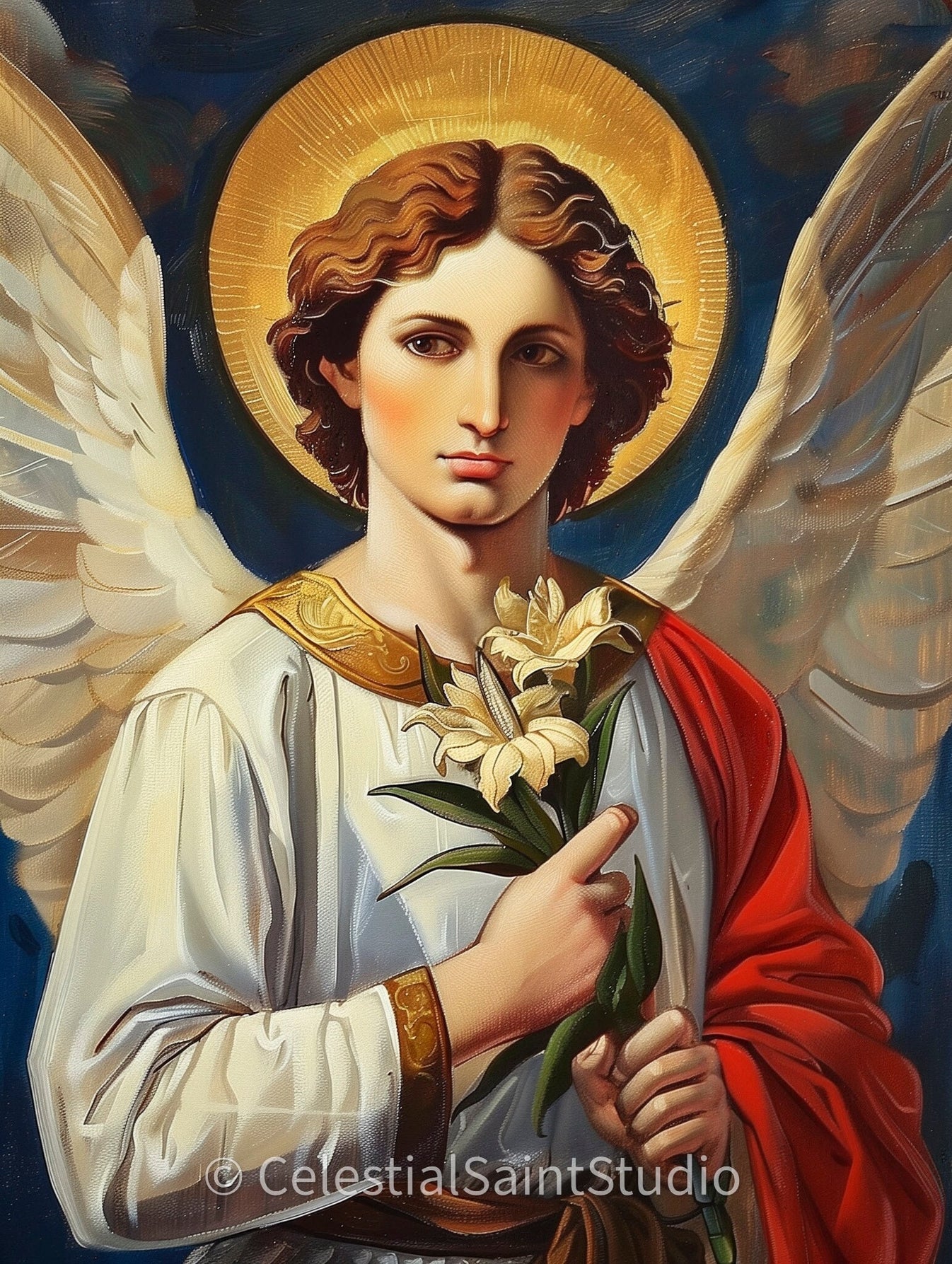 St. Gabriel the Archangel | Catholic Digital Art – CelestialSaintStudio