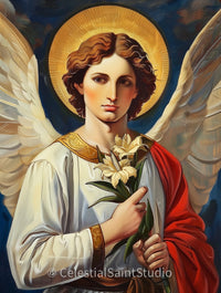 St. Gabriel the Archangel | Catholic Digital Art – CelestialSaintStudio